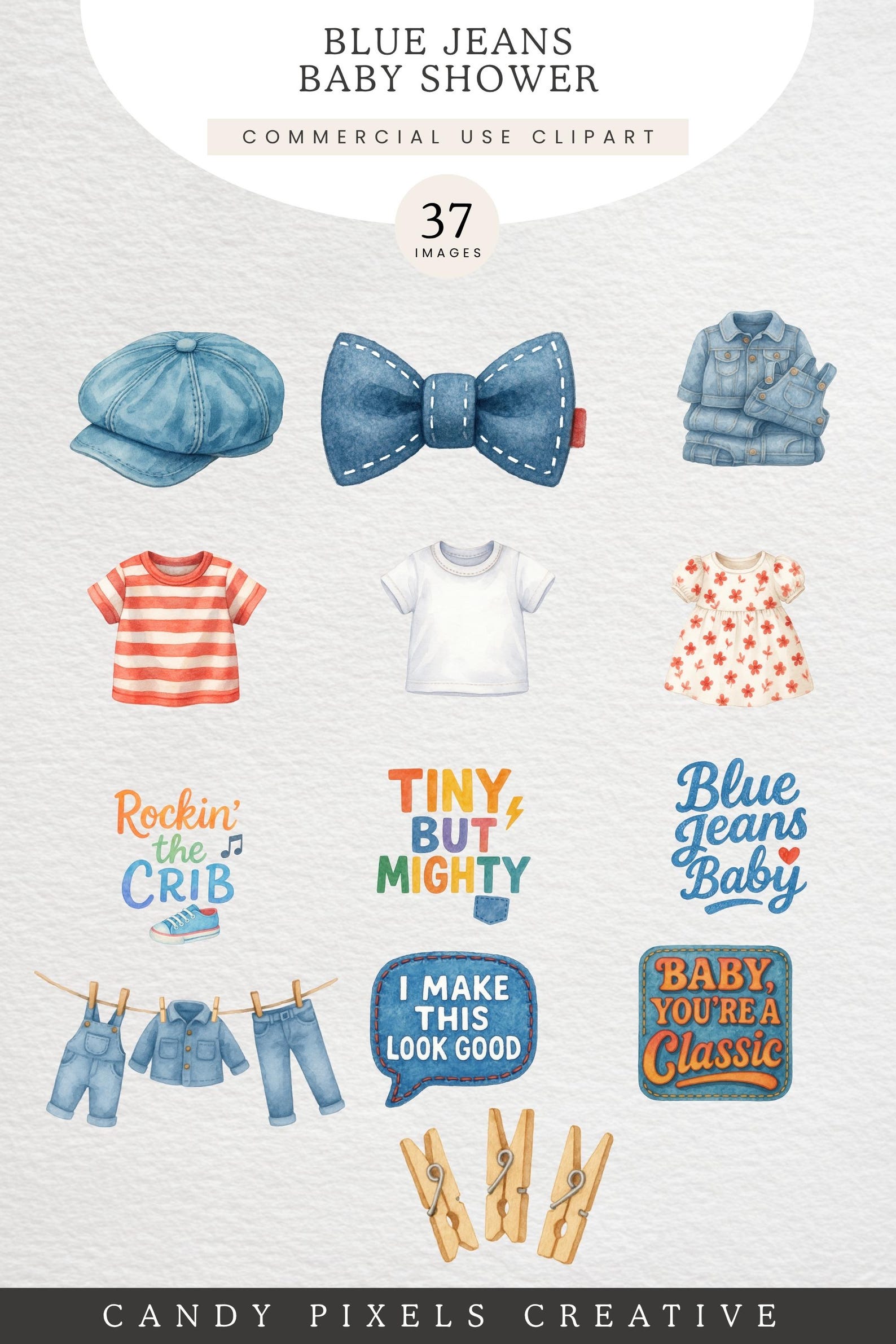 Blue Jean Clipart, Denim Baby Clip Art, Boy Baby Clothesline PNG, Denim ...