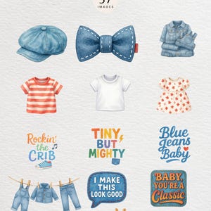 Blue Jean Clipart, Denim Baby Clip Art, Boy Baby Clothesline PNG, Denim ...