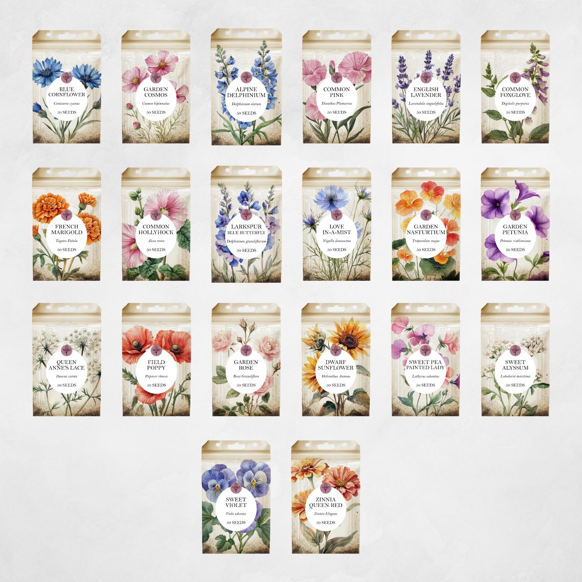Flower Seed Packet Clipart, Seed Packet PNG, Vintage Scrapbooking Clip ...