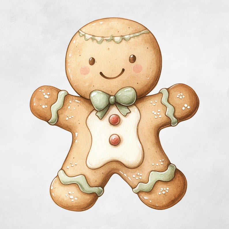 Pastel Gingerbread Clip Art | Gingerbread Cookie Clipart | Pink ...
