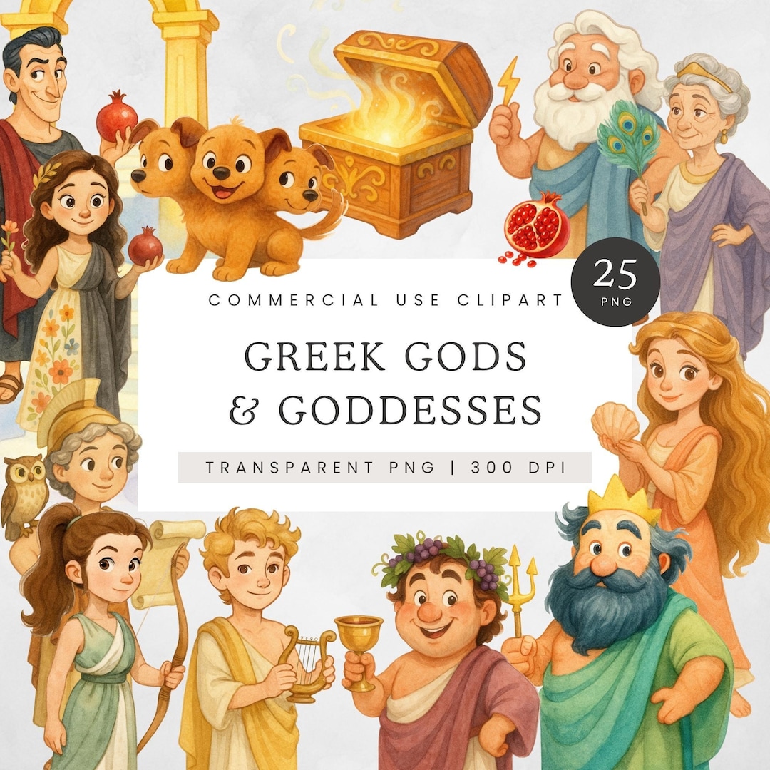 Greek Gods Clipart, Greek Gods and Goddesses Clip Art, Greek Mythology ...