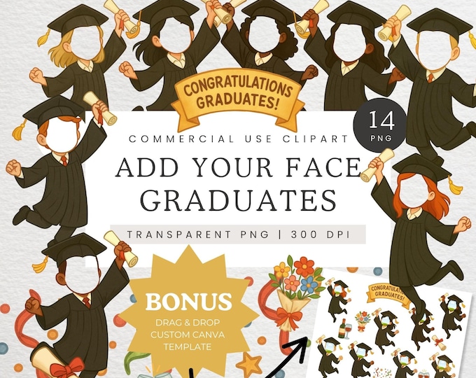 DIY Kindergarten Graduate Yourself PNG, Graduation Add Your Own Photo ...