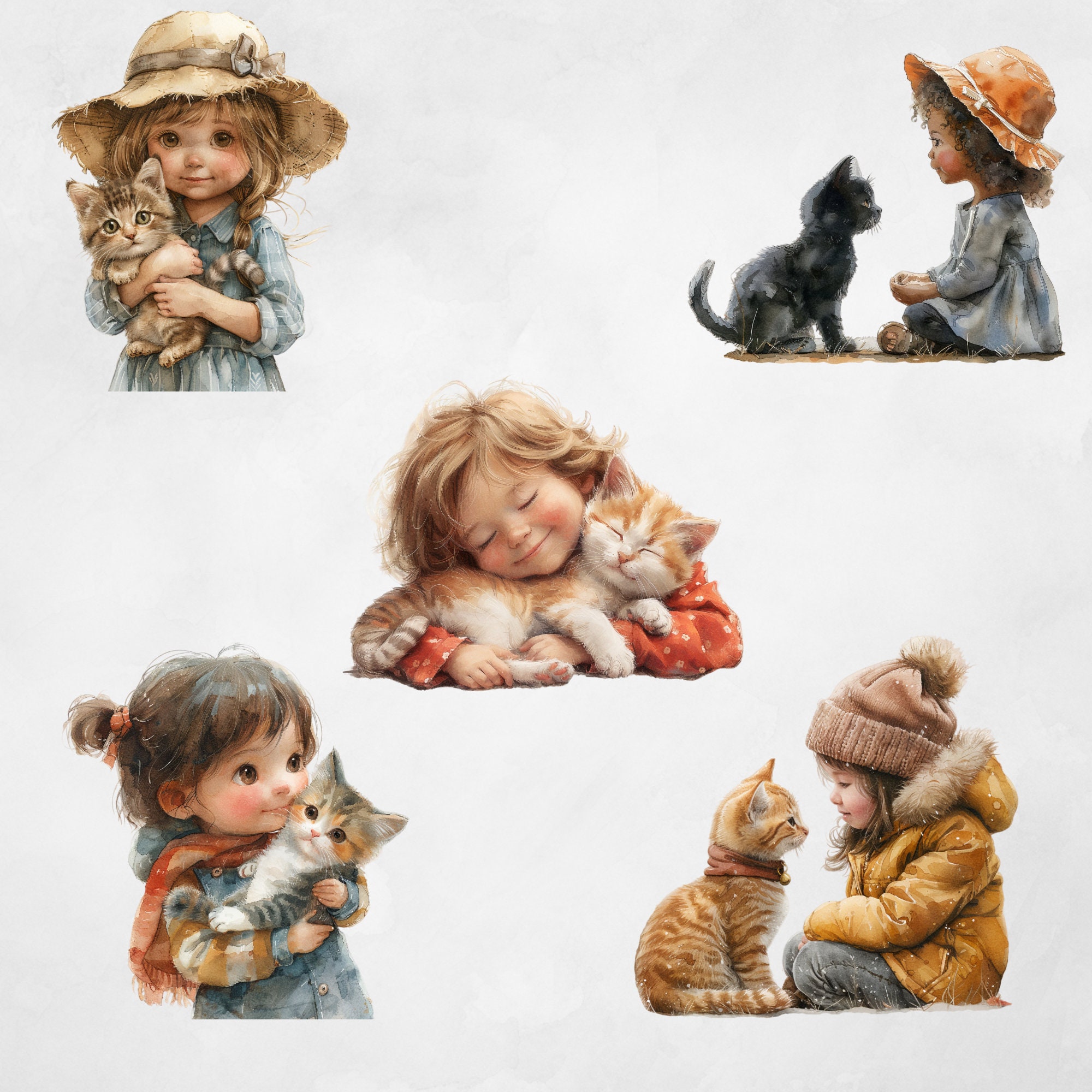 Toddler and Cat Clipart, Family, Cute Cats PNG, Best Friend Clipart ...