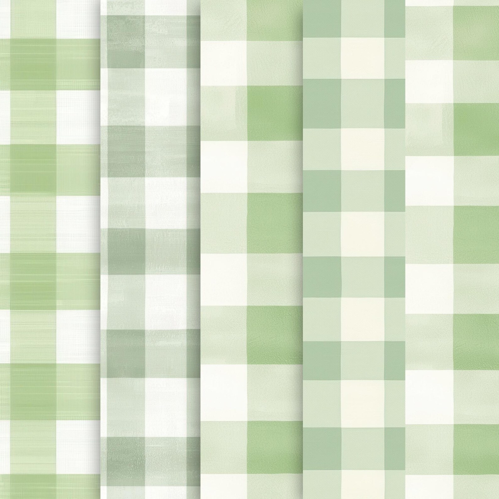 Sage Green Gingham Pattern Digital Paper, Plaid Background Texture ...