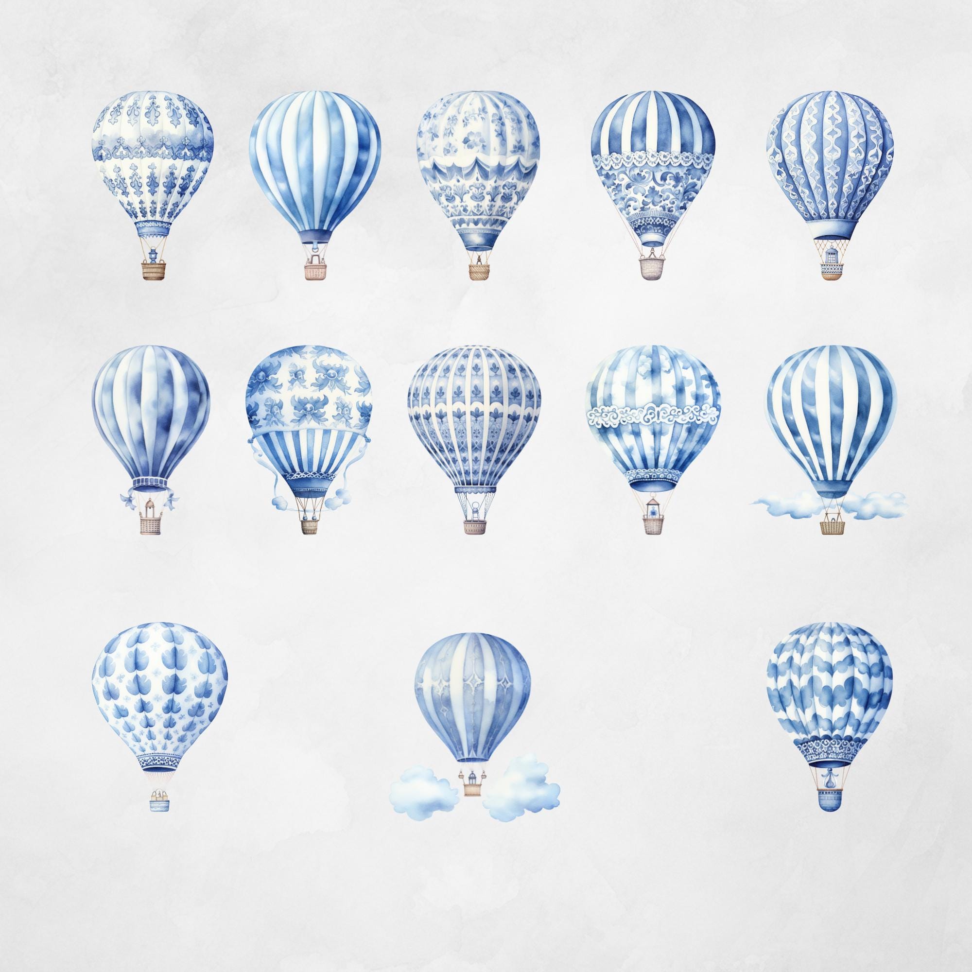 Pastel Watercolor Hot Air Balloon PNG | Blue Watercolor Clipart, Boy ...