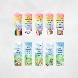 Printable Bookmarks for Teachers Bundle, Rainbow Teaching Quote ...