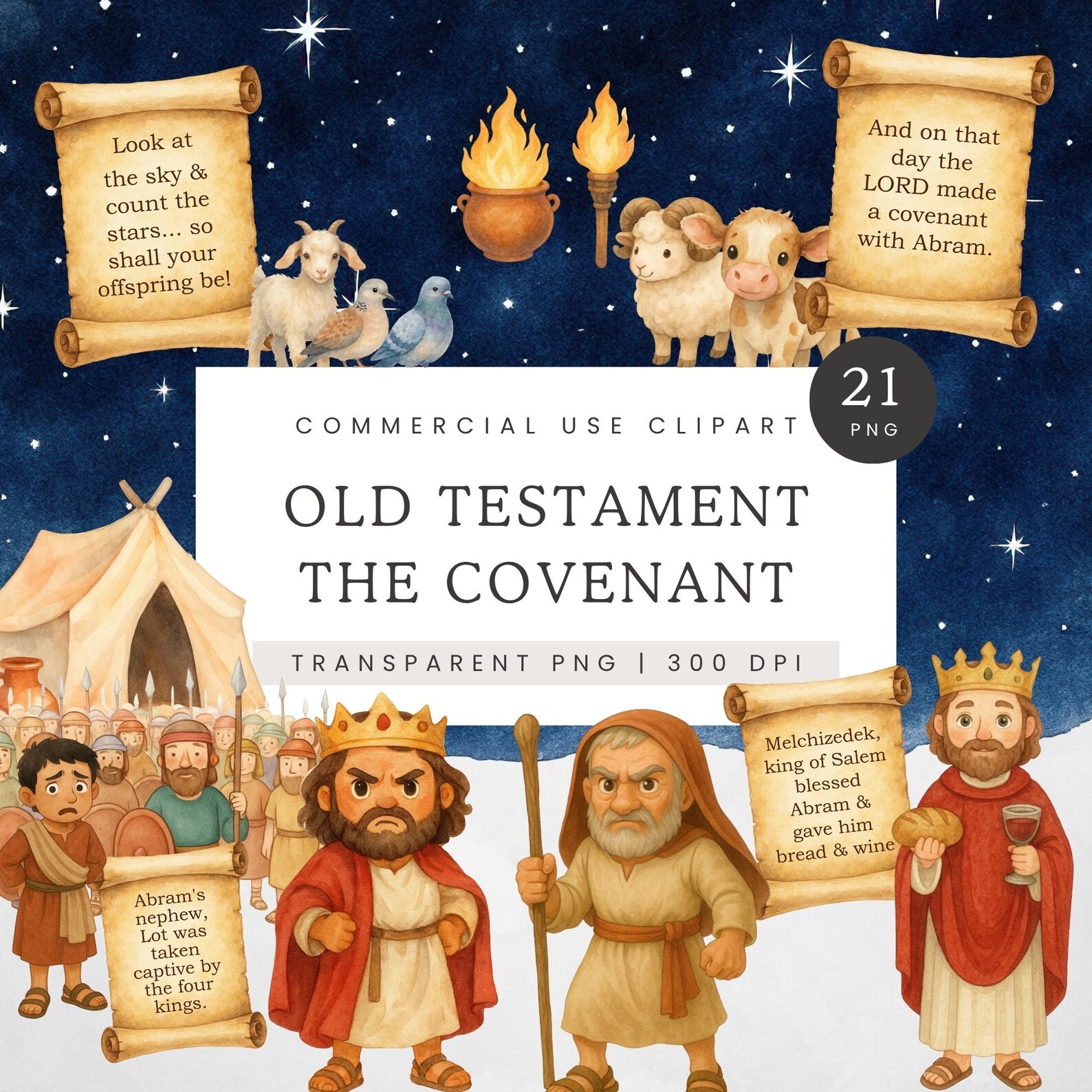 Covenant With Abraham Clipart, Old Testament Bible Character Clip Art ...
