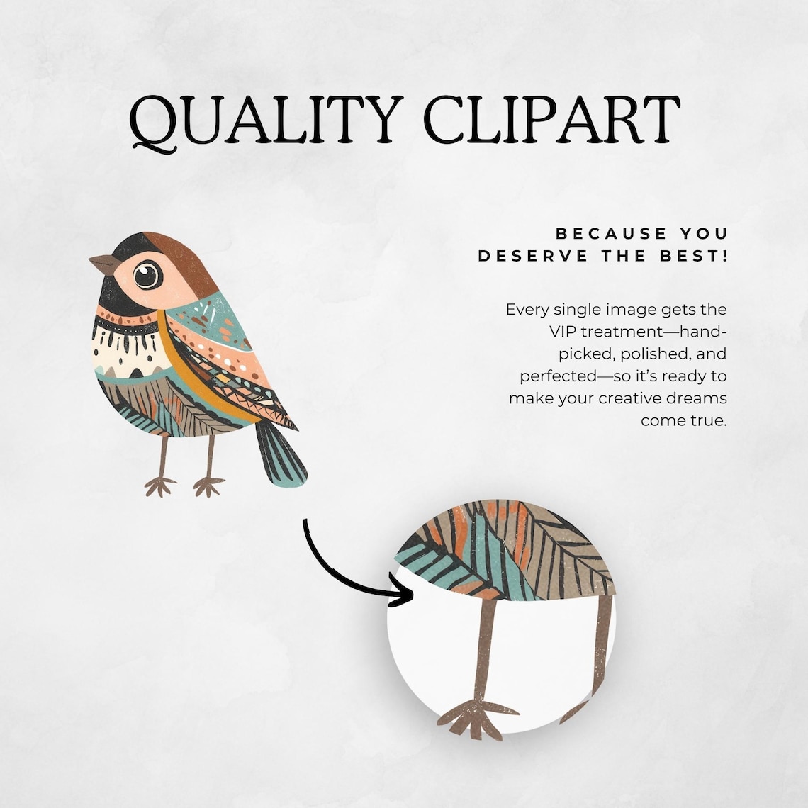 Folk Art Bird Clipart, Boho Birds Clip Art, Nordic Animal PNG ...