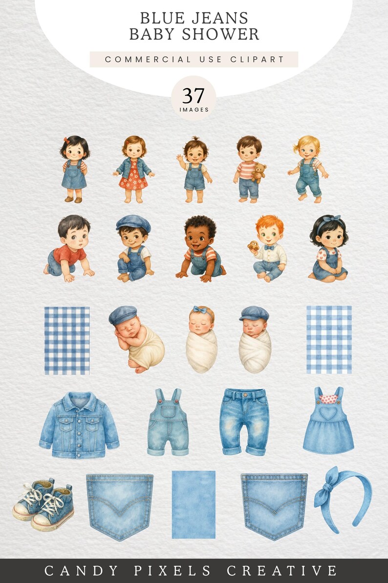 Blue Jean Clipart, Denim Baby Clip Art, Boy Baby Clothesline PNG, Denim ...