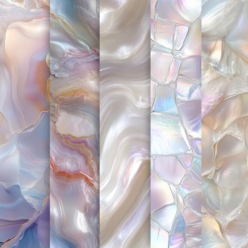 Iridescent Pearl Digital Paper, Seamless Mother of Pearl Scrapbook ...
