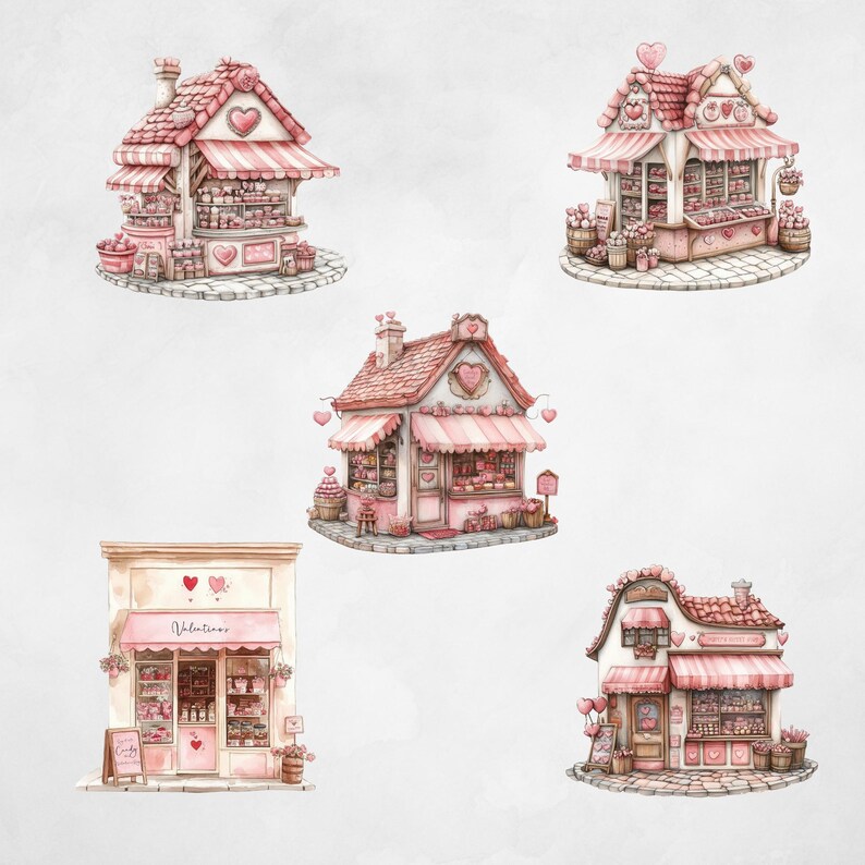 Candy Shop Clipart, Valentine Sweets Shop Transparent PNG, Watercolor ...