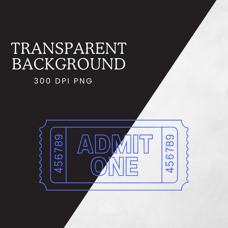 Admit One PNG, Admit One Ticket SVG, Entrance Ticket Clipart, Admission Clip Art, Single Movie ...