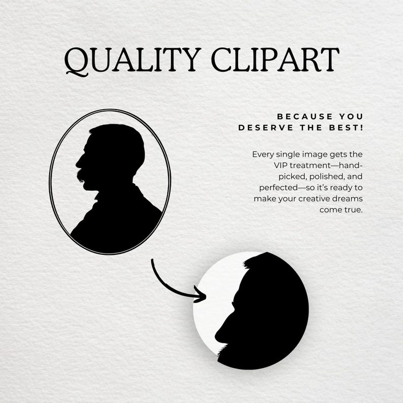 Male Silhouette Clipart, Men Cameo Style Clip Art, Side Profile Man in ...