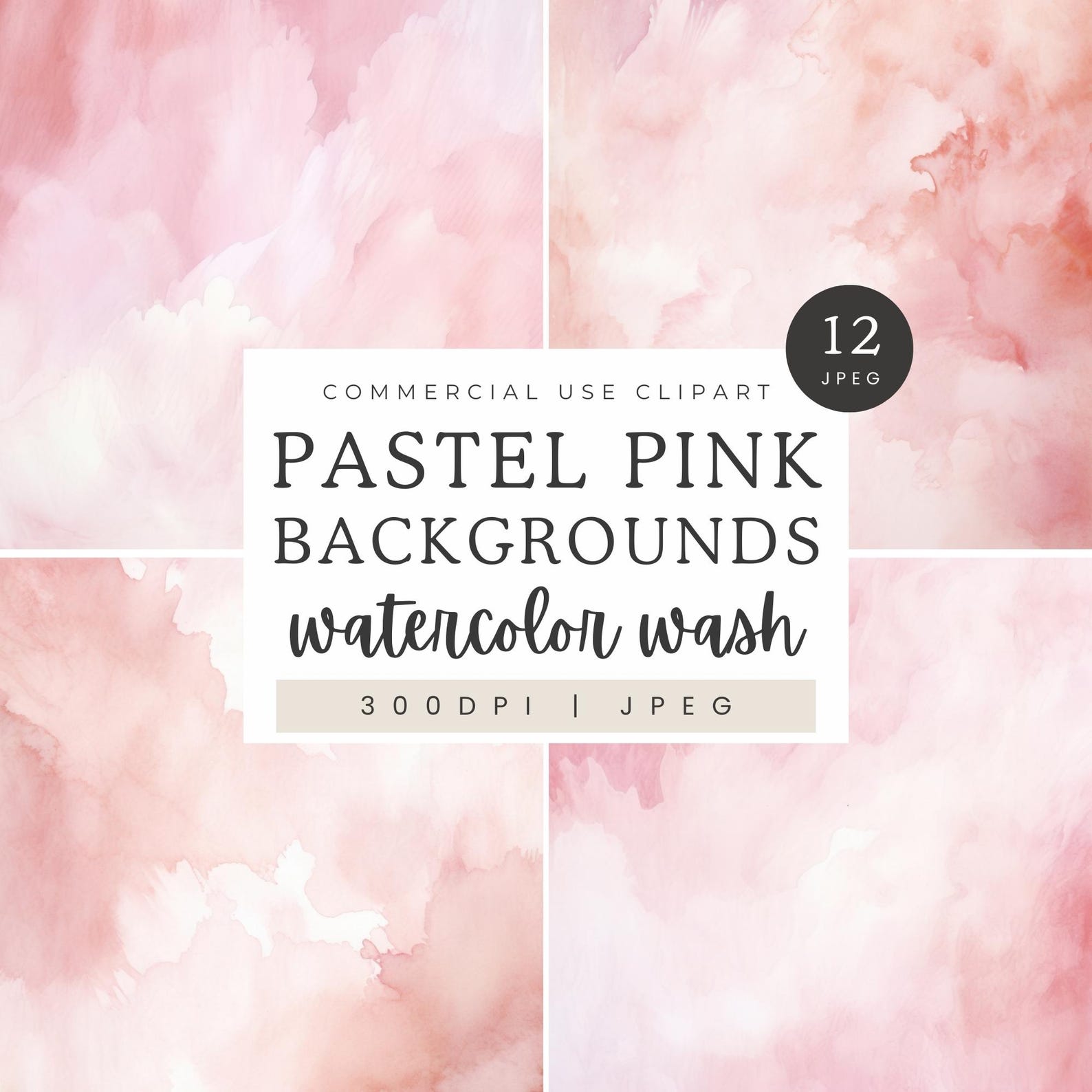 Pastel Pink Watercolor Texture Backgrounds, Blush Watercolor Washes ...