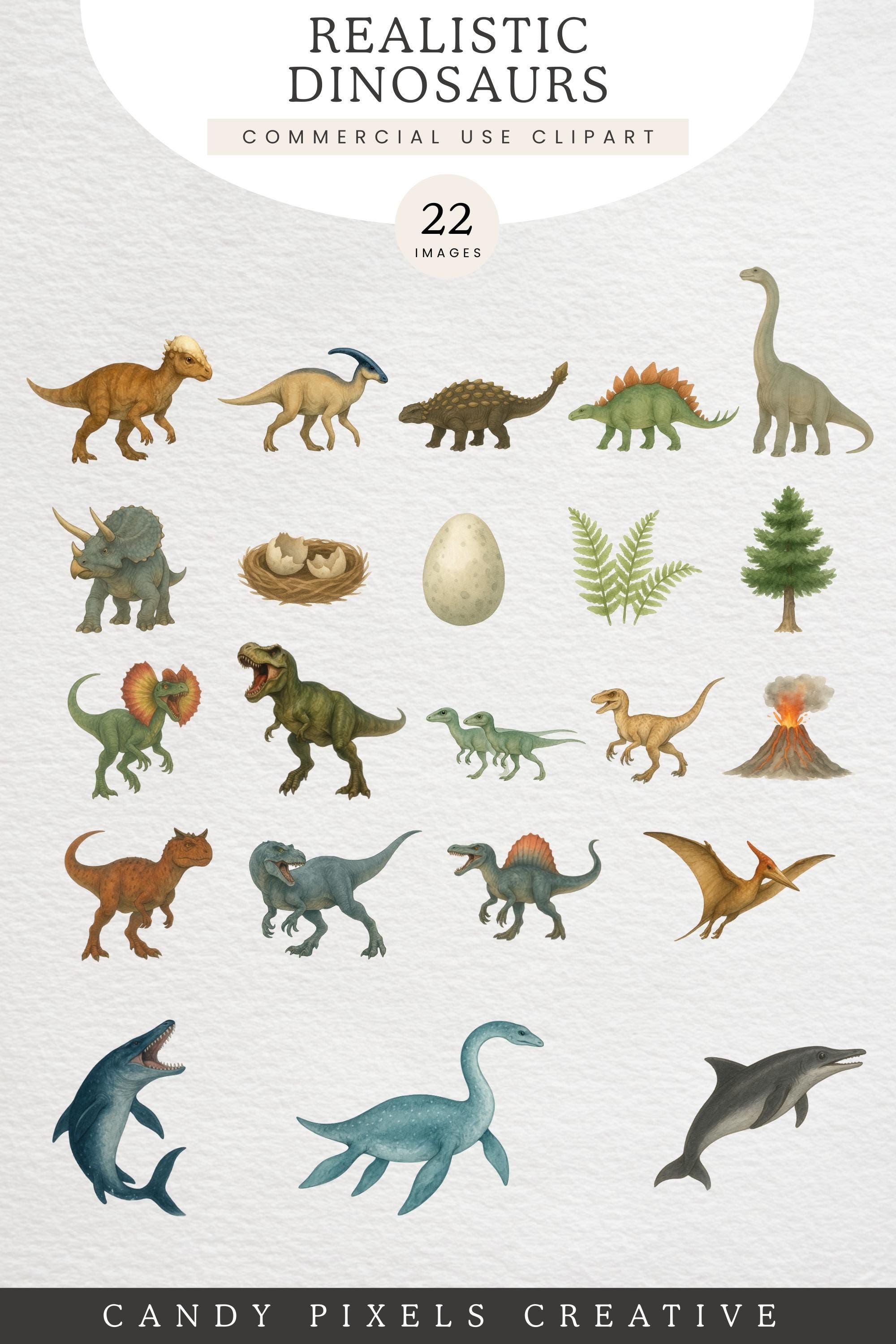 Realistic Dinosaur PNG, Watercolor Realistic Dinosaur Clip Art, T-rex ...