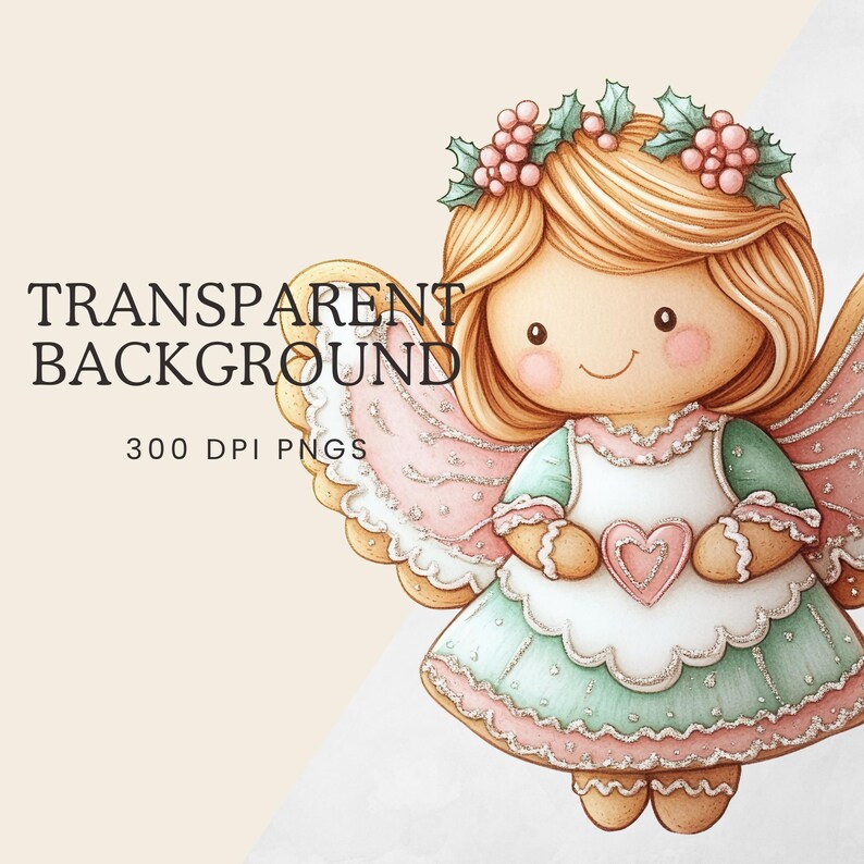 Pastel Gingerbread Clip Art | Gingerbread Cookie Clipart | Pink ...