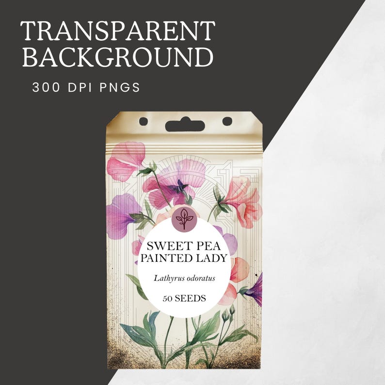 Flower Seed Packet Clipart, Seed Packet PNG, Vintage Scrapbooking Clip ...