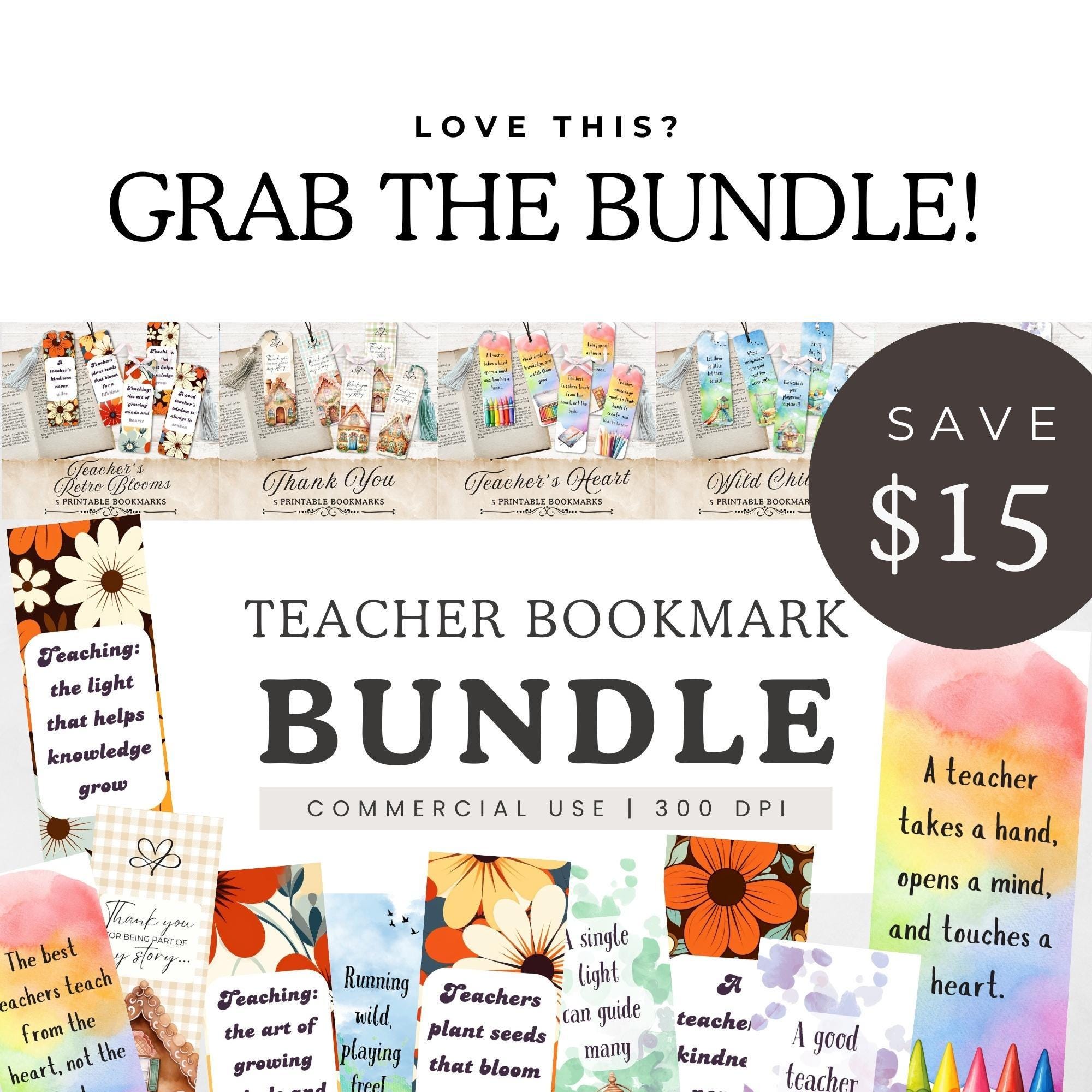 Printable Bookmarks for Teachers, Floral Lantern Teaching Quote ...