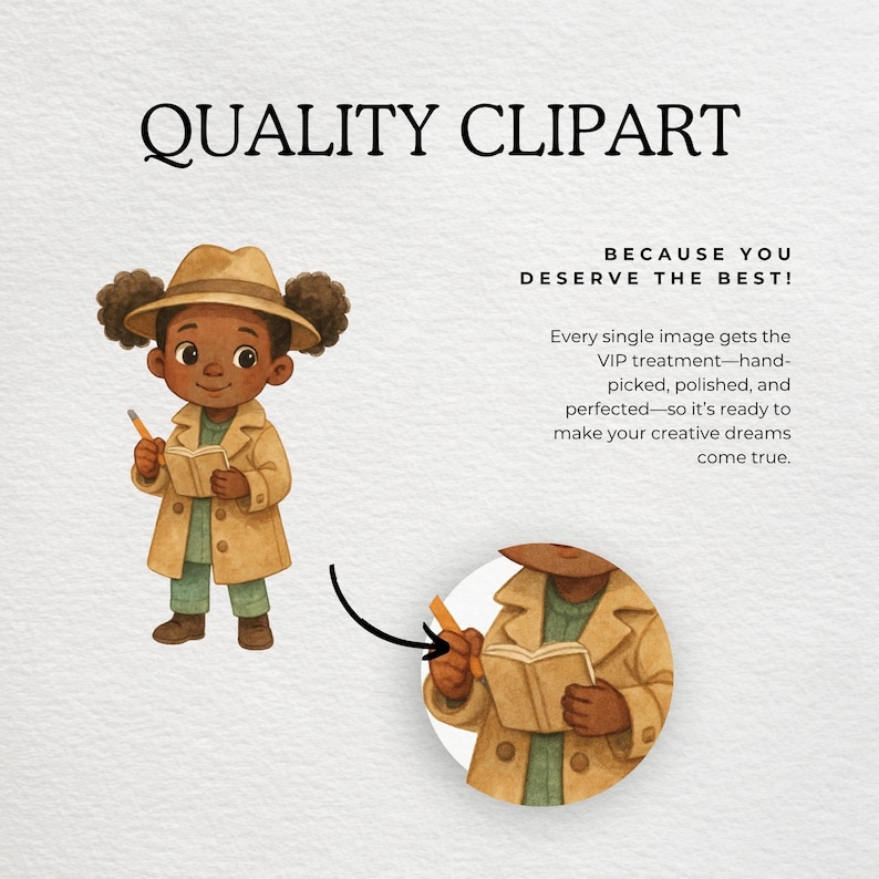 Detective Clip Art, Kids Mystery Clipart, Detective Badge PNG, Cute ...