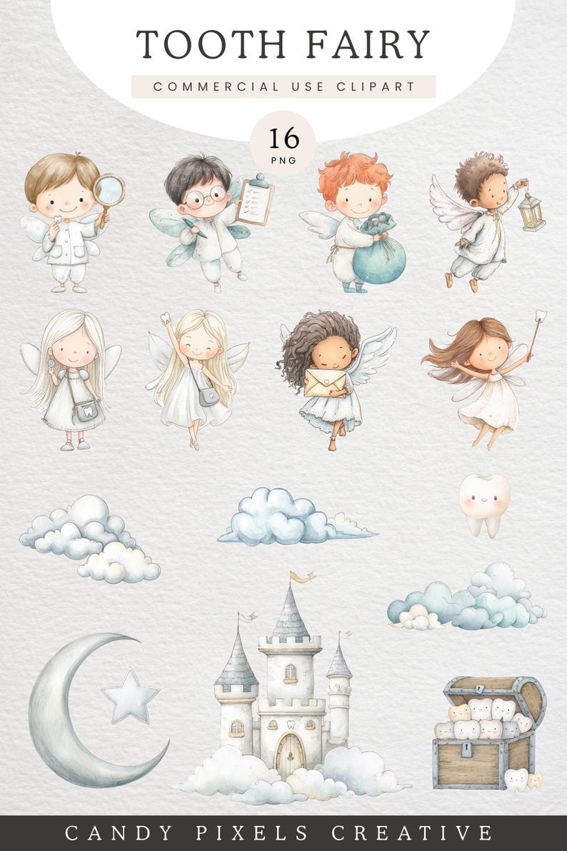 Tooth Fairy Clipart, Tooth Fairy Clip Art, Watercolor Fairy PNG, Fairy ...