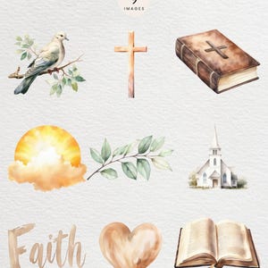 Christian Faith Clipart, Open Bible PNG, Simple Neutral Cross Clip Art ...