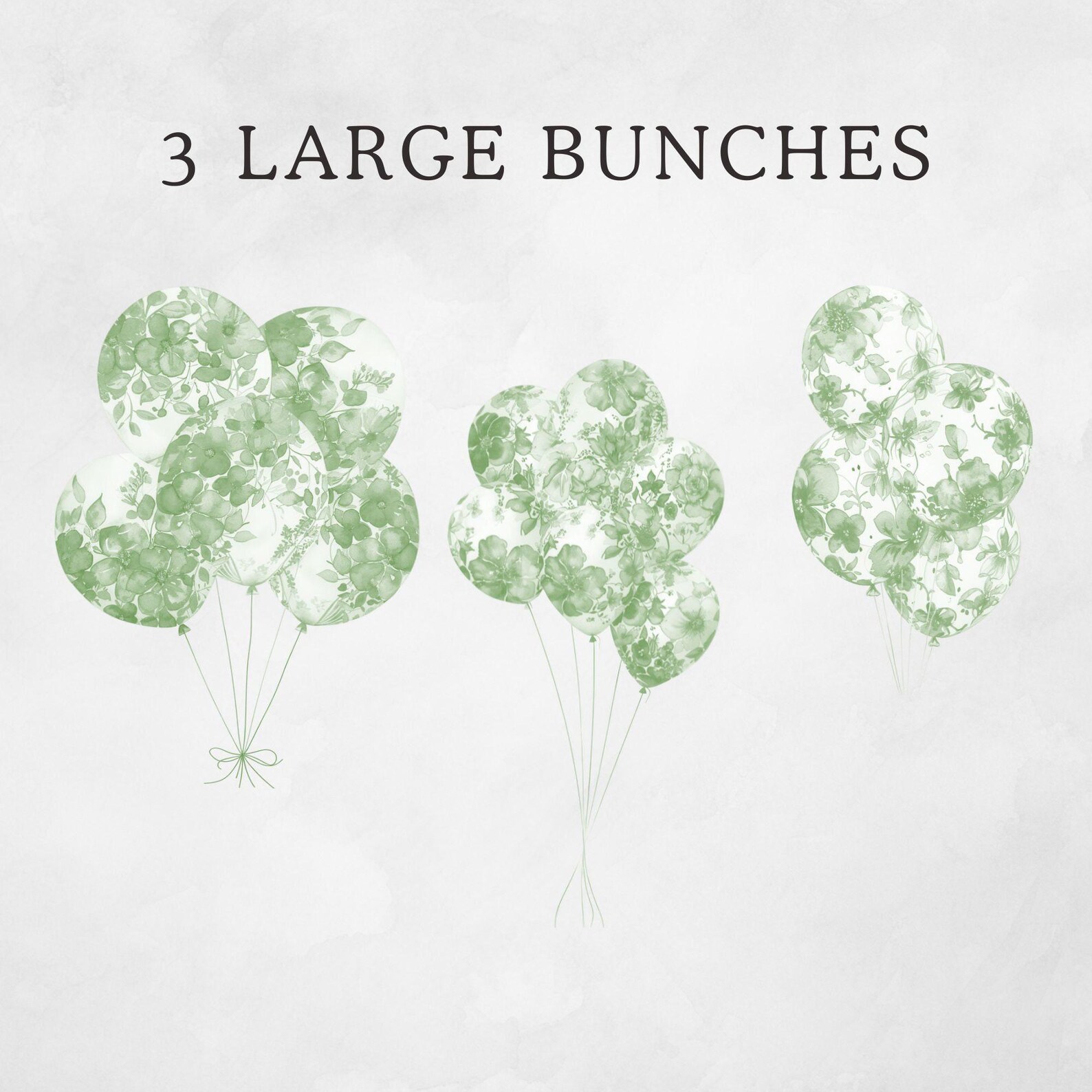 Sage Green Toile Balloons Clipart Pack | Baby Shower Toile De Juoy PNG ...
