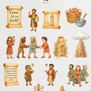 Tower of Babel Clipart, Old Testament Bible Character Clip Art ...