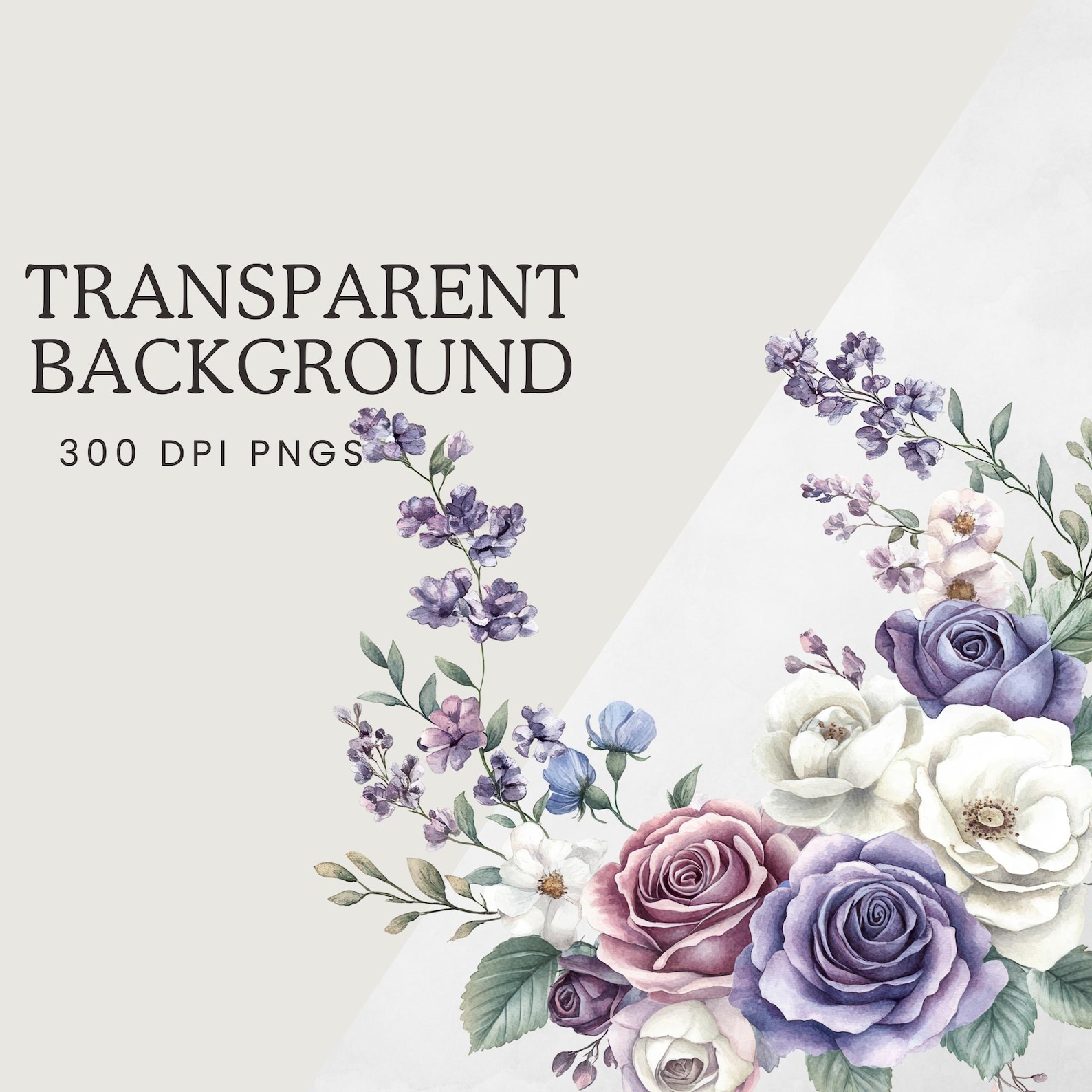 Lavender Roses Clipart | Wedding & Bridal Watercolor Floral Png ...