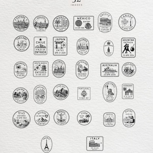 Passport Stamp Clipart, Passport Stamps PNG, Travel City Stamps SVG ...