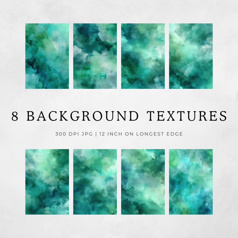 Emerald Green Watercolor Texture Backgrounds, Green Watercolor Washes ...