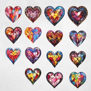 Stained Glass Heart PNG, Romantic Heart Clipart, Valentine's Day Love ...