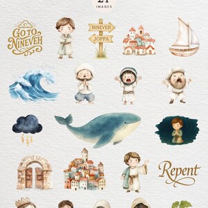Jonah and the Whale PNG, Bible Story Clipart, Book of Jonah Clip Art ...