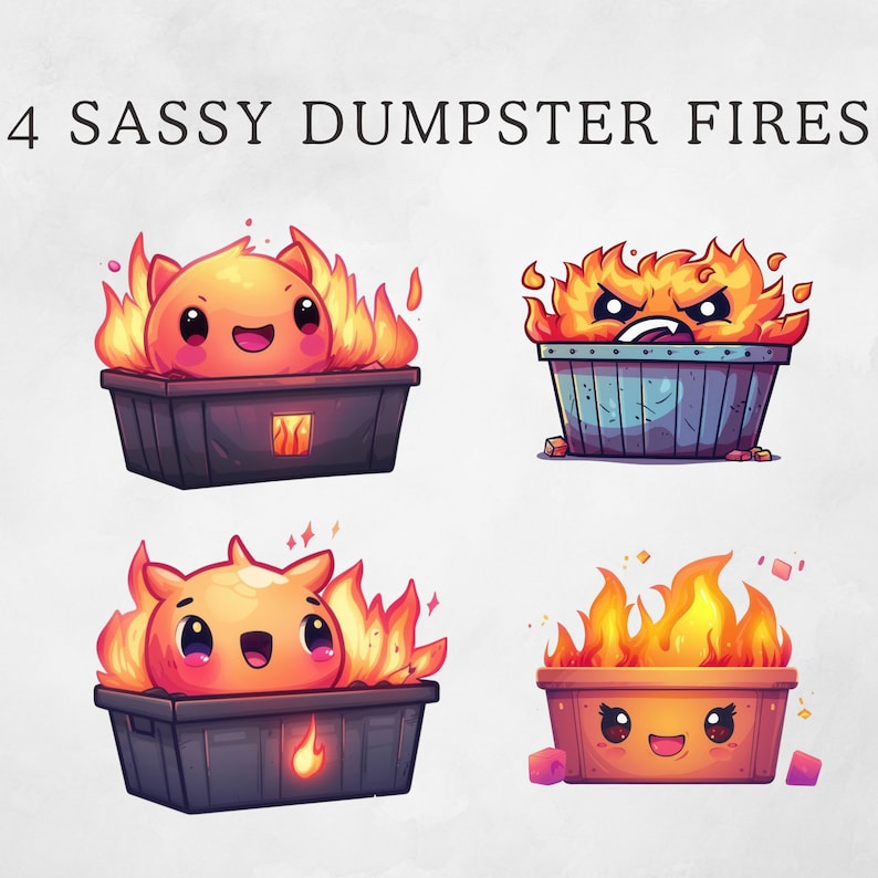 Snarky Dumpster Fire Clipart | Funny Everything's Fine Png | This ...