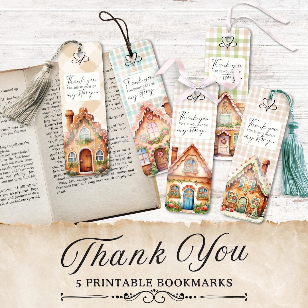 Thank You for Being Part of My Story Bookmark Printable, Gingerbread ...