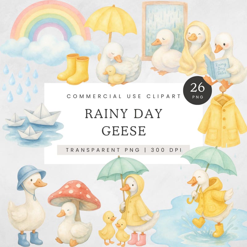 Boy in Rain Clip Art - Etsy