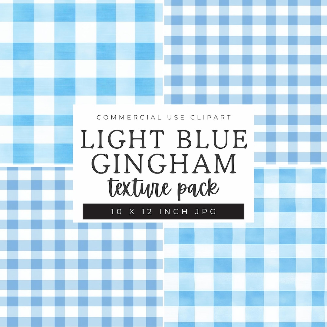 Blue Gingham Pattern Digital Paper, Plaid Background Texture, Gingham ...