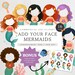 Add Your Own Face Clipart, Mermaid Add Your Photo Clip Art, Kids ...