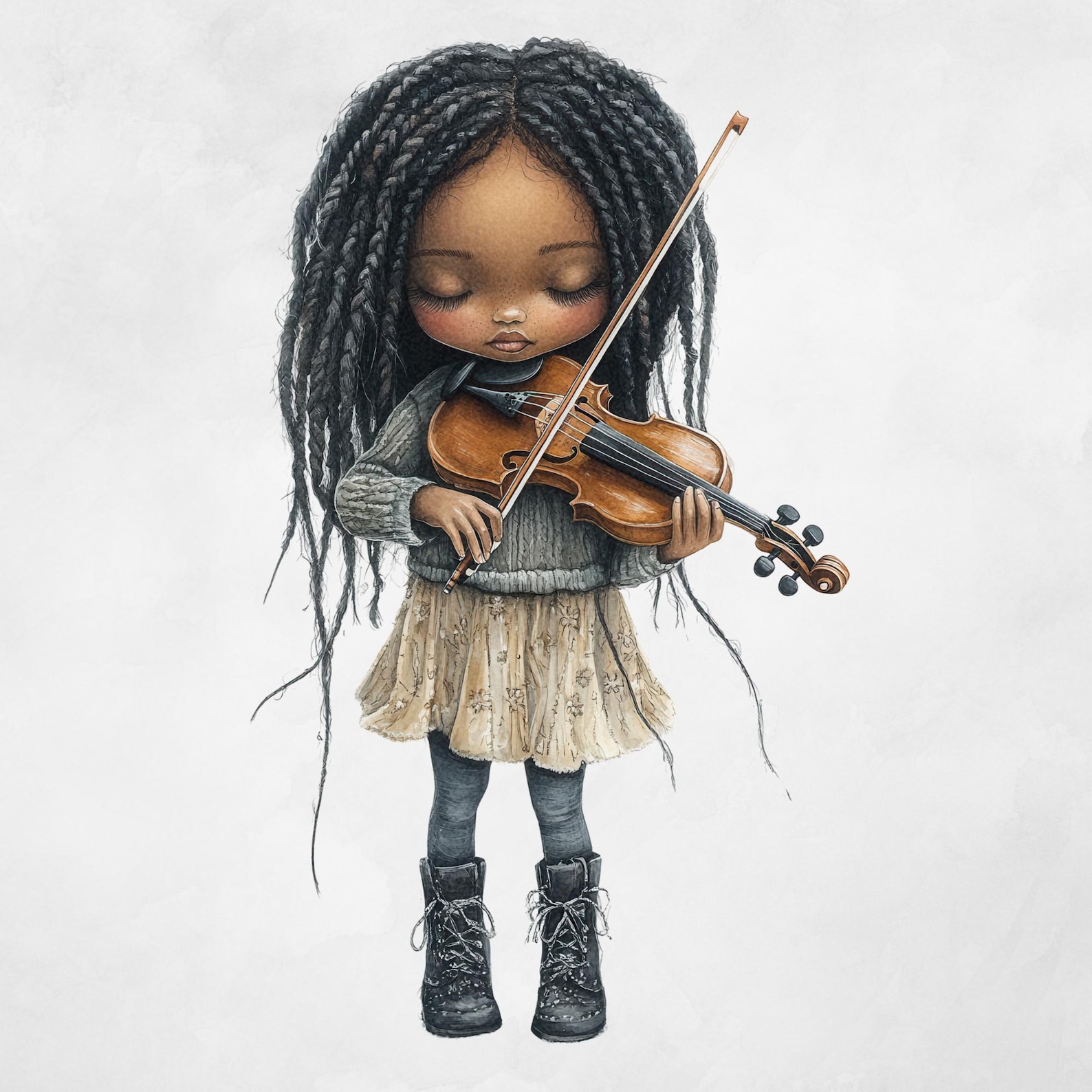 Violin Girl Clipart | Transparent Kawaii Kids | Junk Journal ...