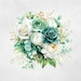 Emerald Green Roses PNG | Wedding & Bridal Watercolor Floral Clipart ...