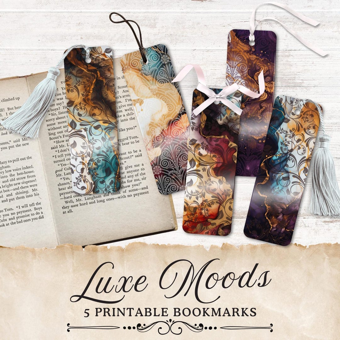 Luxury Printable Bookmark, Moody Chocolate Printable Bookmarks, Print ...