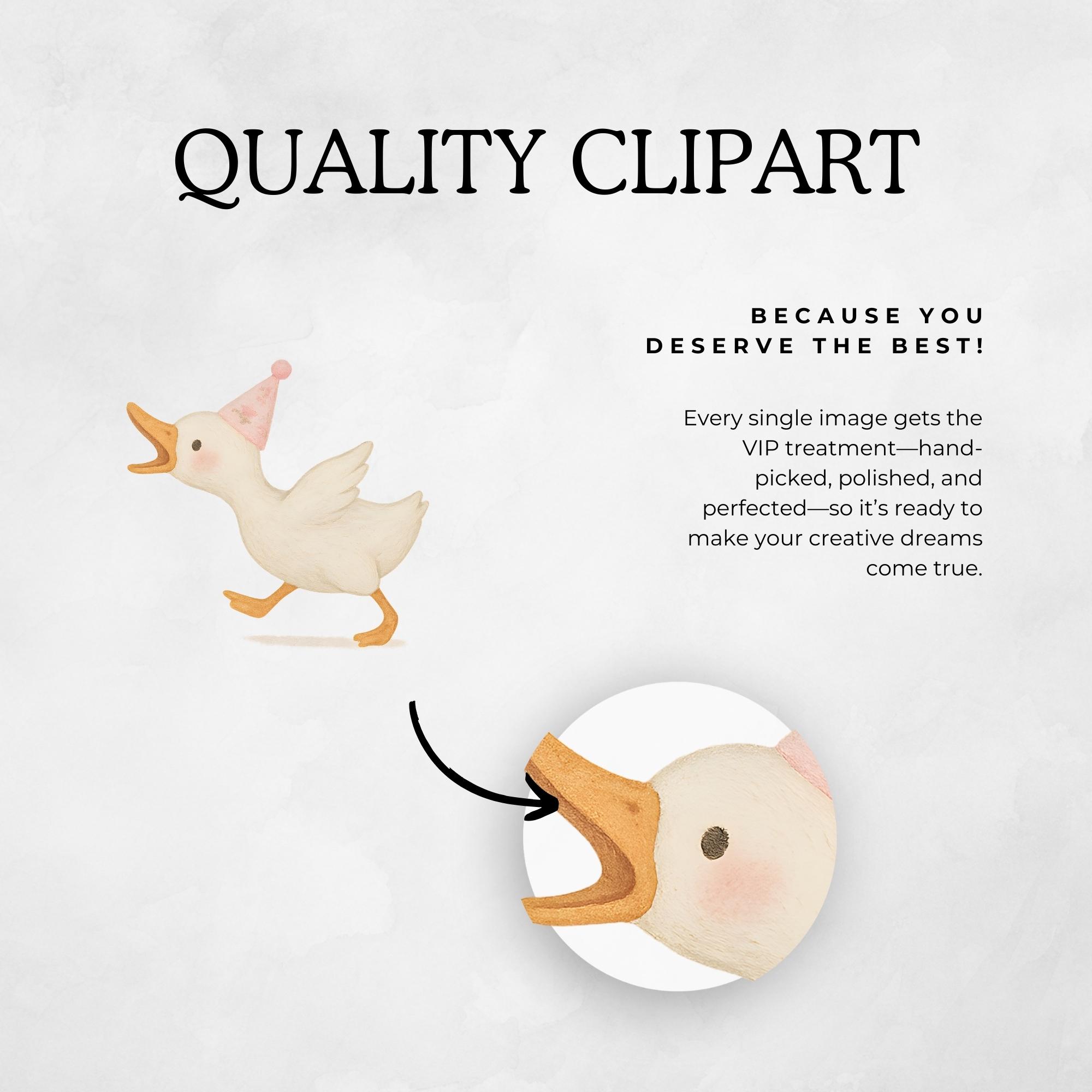 Goose Clipart Set, Cute Geese Clip Art, Farmhouse Animals PNG, Farm ...
