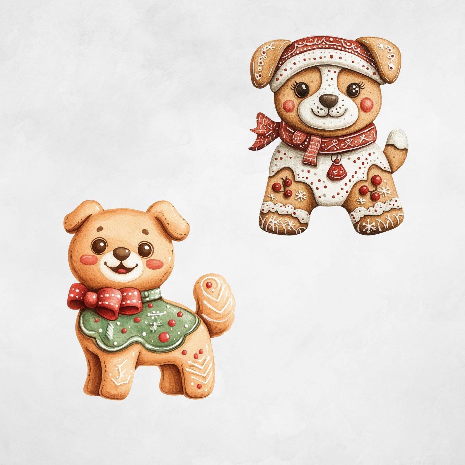 Gingerbread Dog Clipart, Christmas Puppy PNG, Holiday Baking Clip Art ...