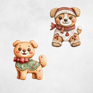 Gingerbread Dog Clipart, Christmas Puppy PNG, Holiday Baking Clip Art ...