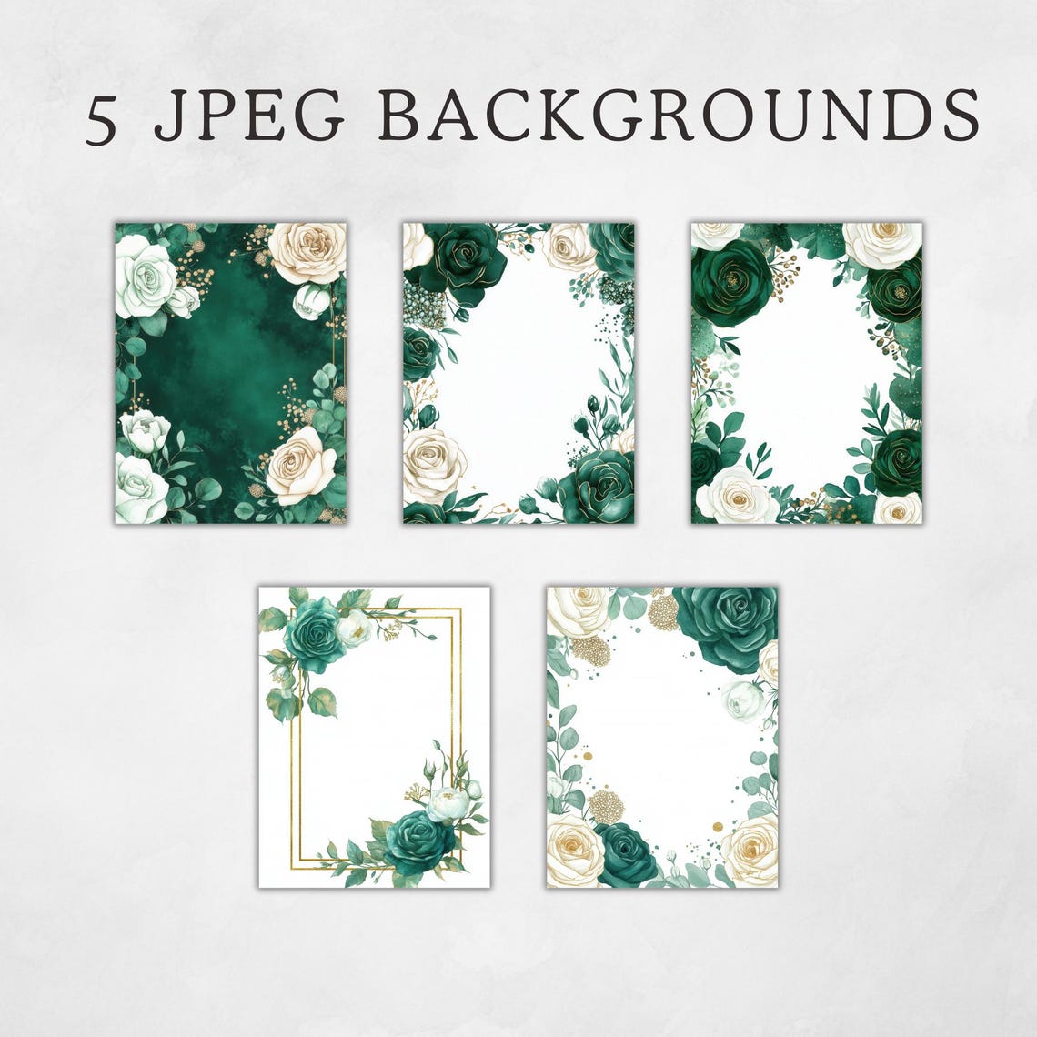 Emerald Green Roses PNG Wedding & Bridal Watercolor Floral Clipart ...