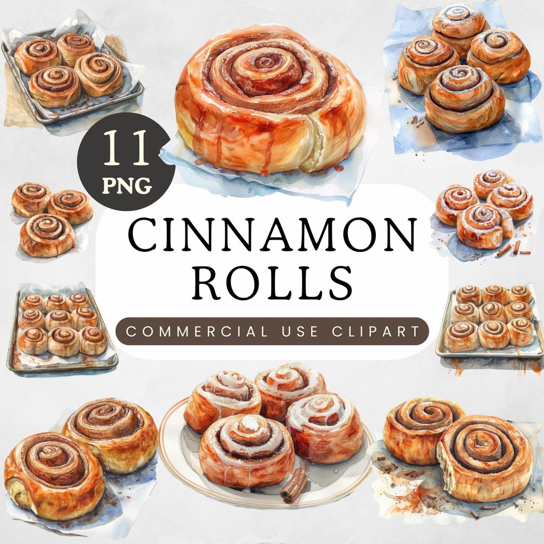 Cinnamon Roll Clipart | Dessert for Breakfast PNG | Cinnamon Bun Clip ...