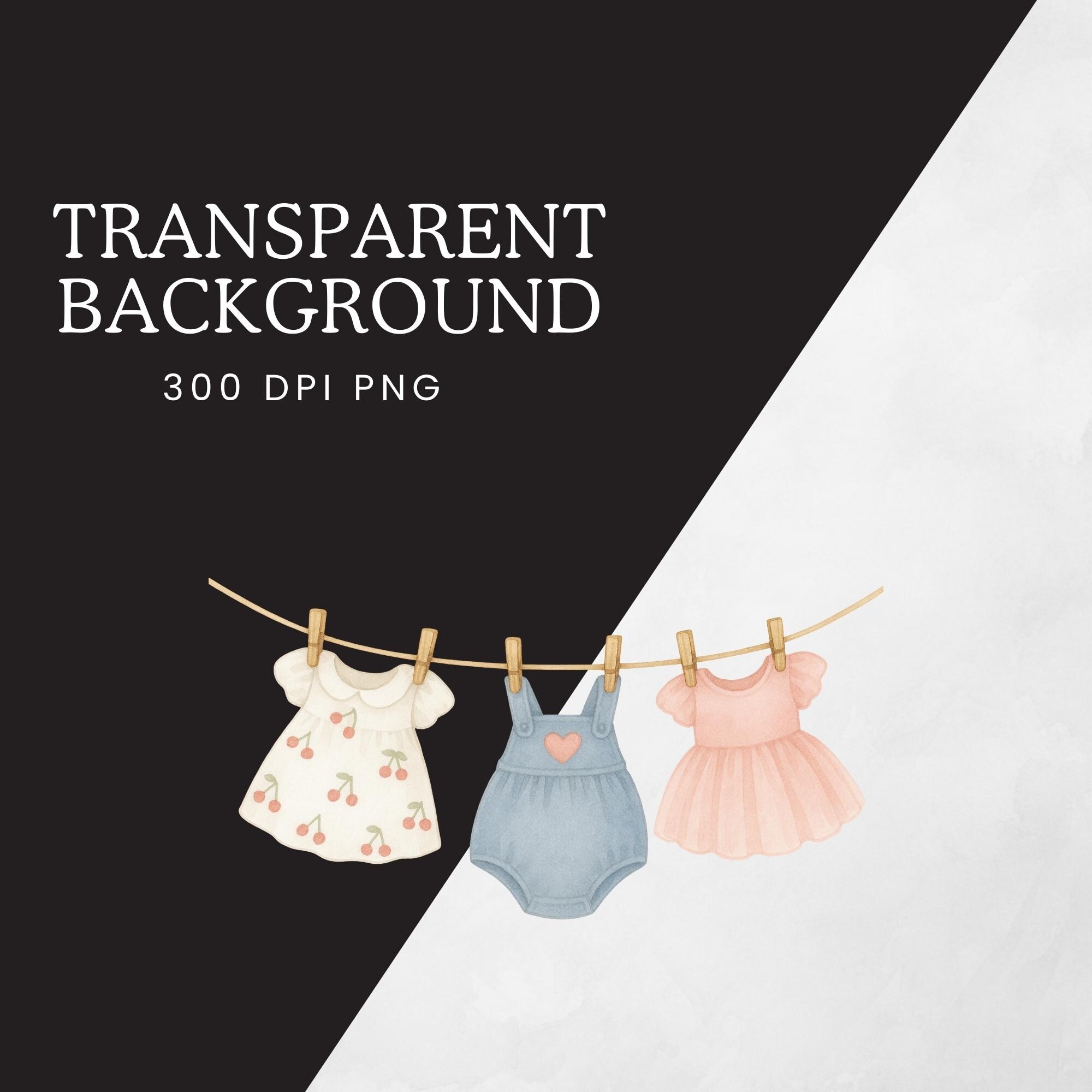 Baby Girl Clothesline Clipart, Baby Girl Baby Shower Clip Art, Cute ...
