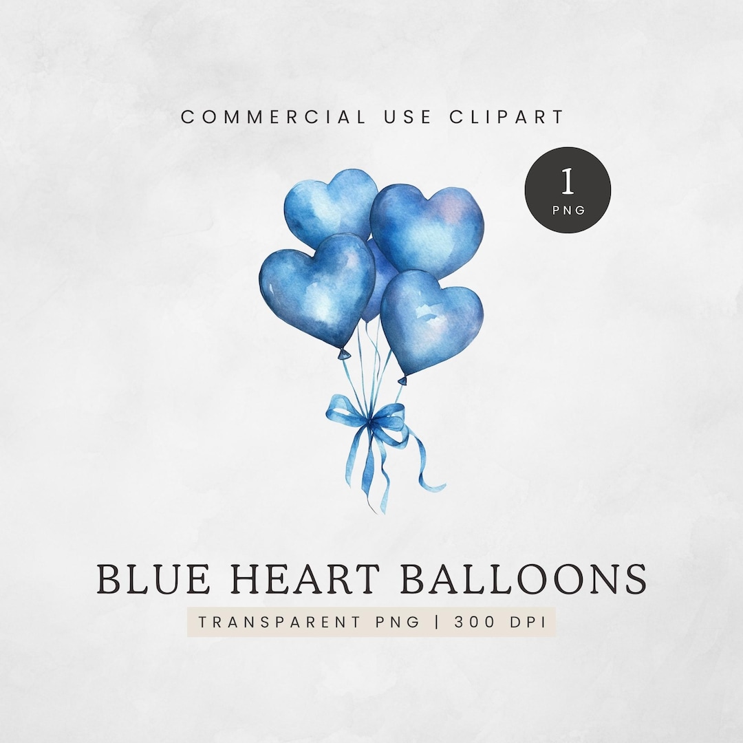 Blue Heart Balloon Clipart, Bunch of Blue Heart Shaped Balloons Clip ...