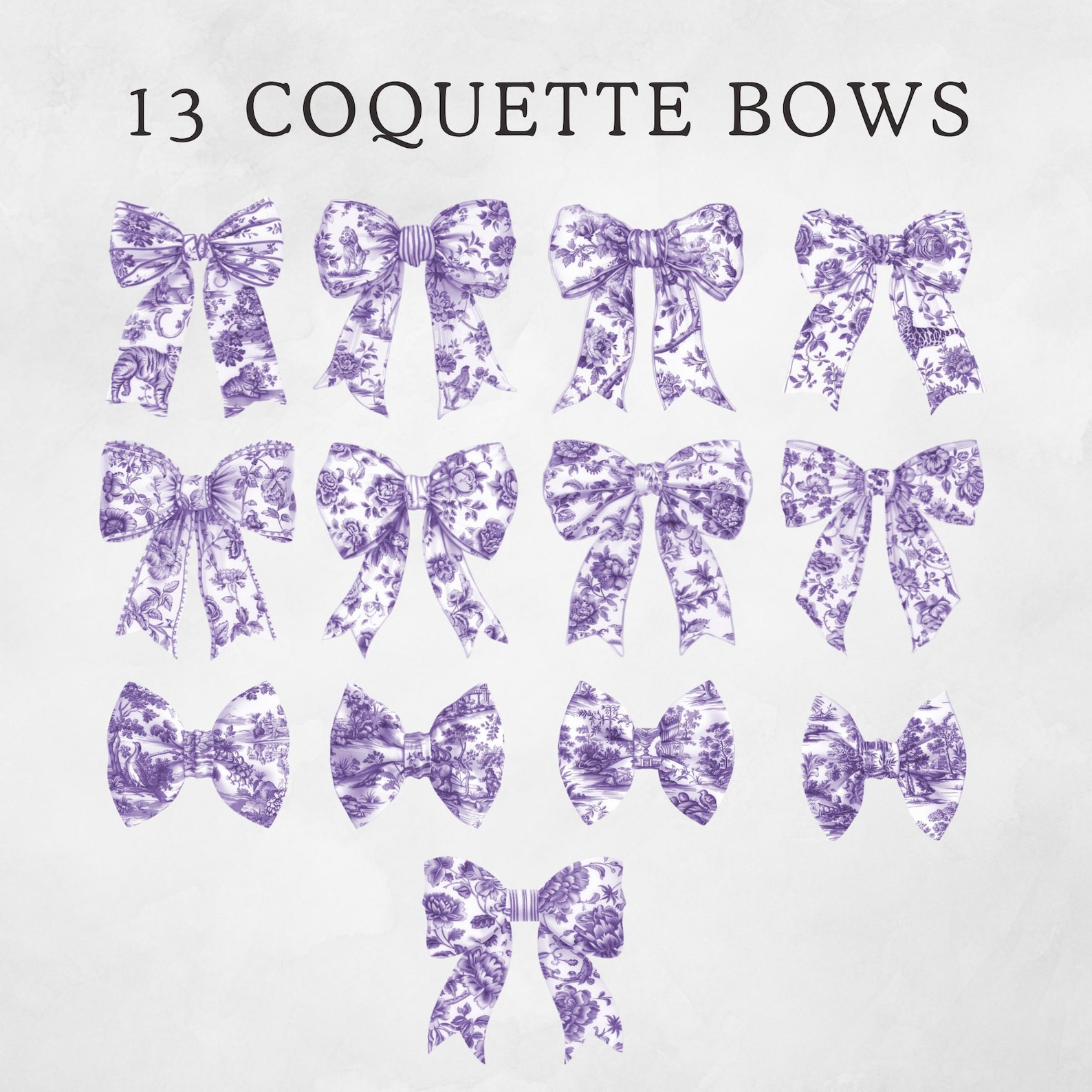 Pastel Purple Toile Bow Clipart | Vintage French Toile De Juoy ...
