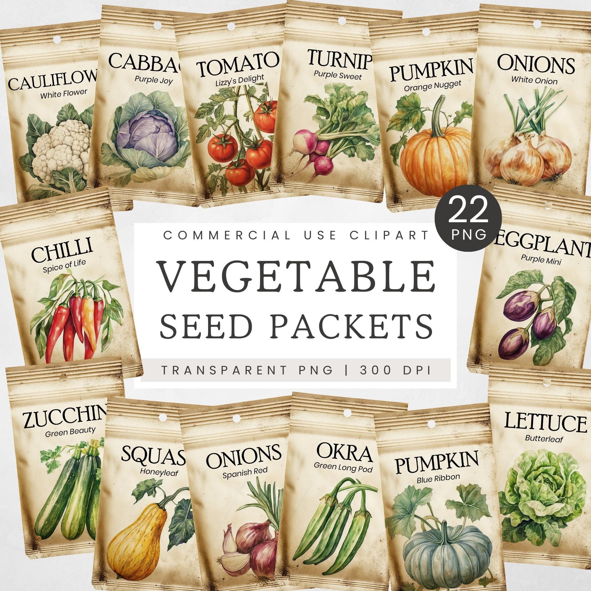 Seed Packet PNG, Vegetable Seed Packet Clipart, Vintage Scrapbooking ...
