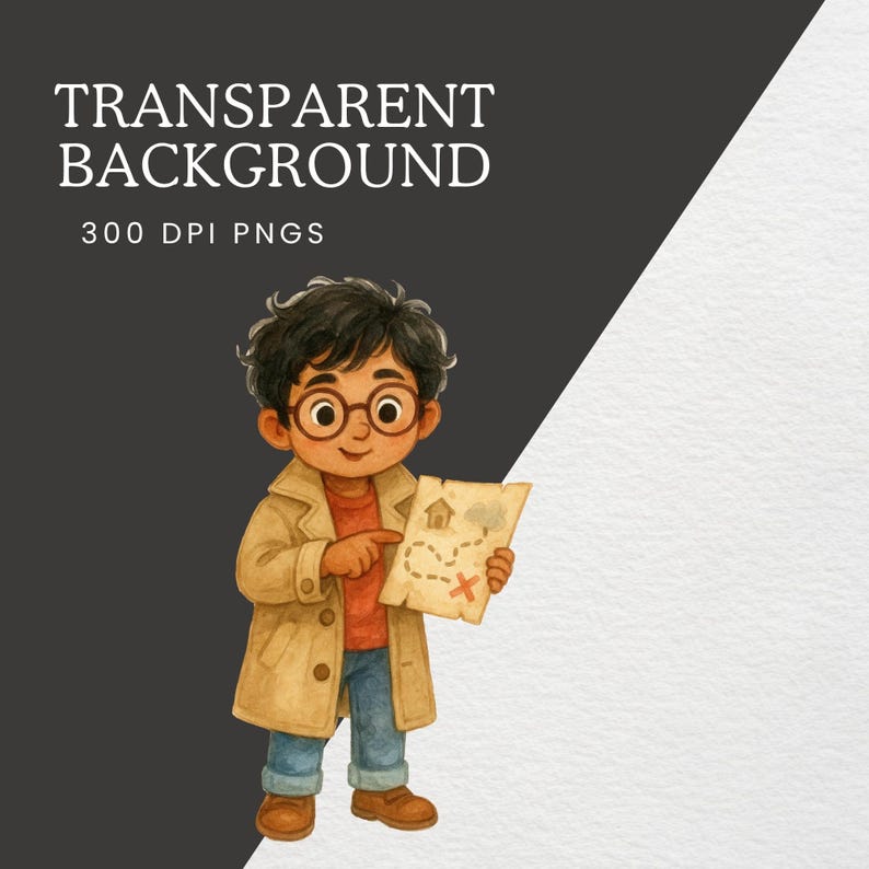 Detective Clip Art, Kids Mystery Clipart, Detective Badge PNG, Cute ...